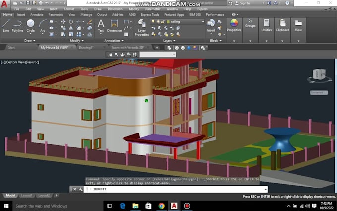 Do design 3d house in autocad by Asimzulfiqar108 | Fiverr
