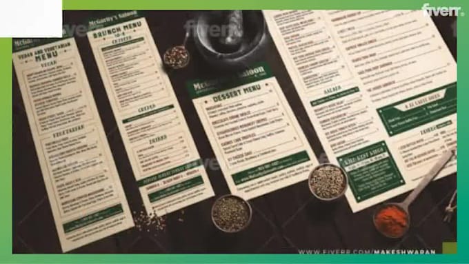 Design creative awesome restaurant menu food menu by Snipers717 | Fiverr