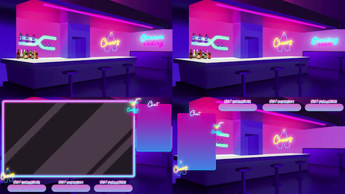 Make a design cute twitch stream overlay and panels by Voltricworks ...