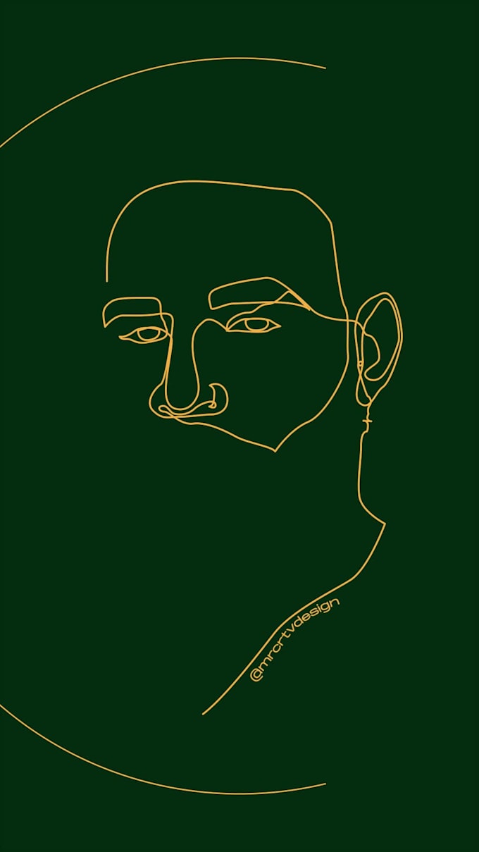 Create a digital single line illustration of your portrait by ...