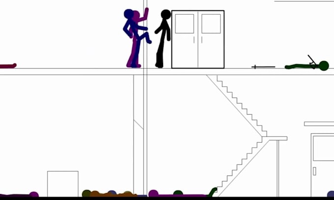 Create comic stickman animation fighting, funny stick figure animation ...