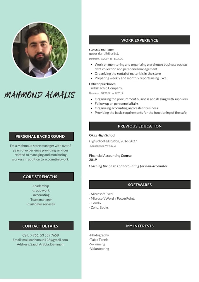 Design your cv and animate it to be a very special cv by Engameen | Fiverr