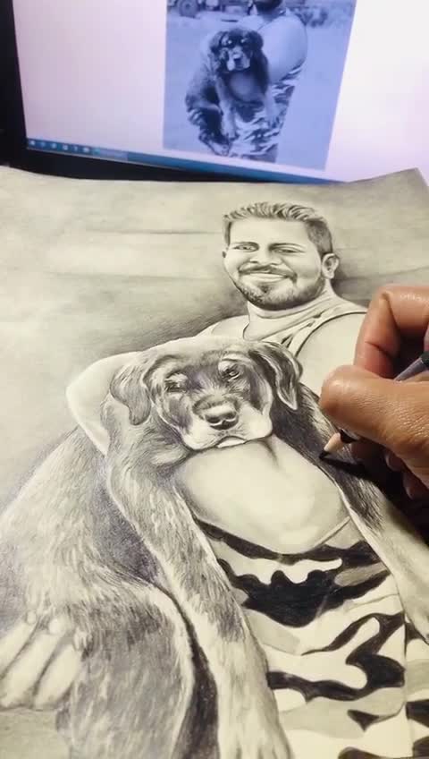 Draw amazing bw and color pencil portrait from a photo by ...