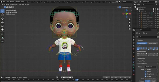 Rig your 3d character professionally in blender by Amna3dstudio | Fiverr