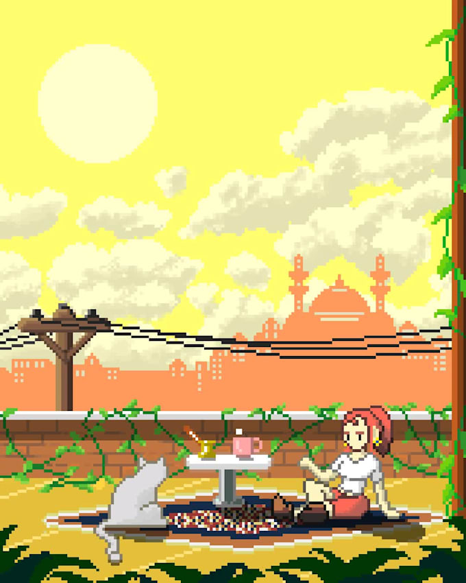 Create an animated pixel art gif or loop by Albaneez | Fiverr