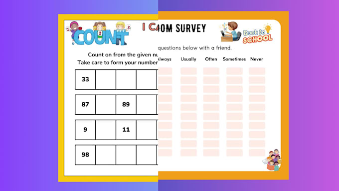 Create easy educational math or english worksheet by Yasirahmad375 | Fiverr