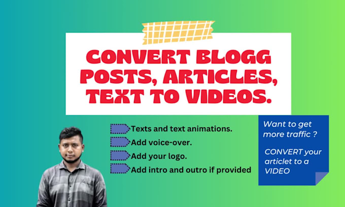 Convert blog posts, article or text to video with voice over by ...