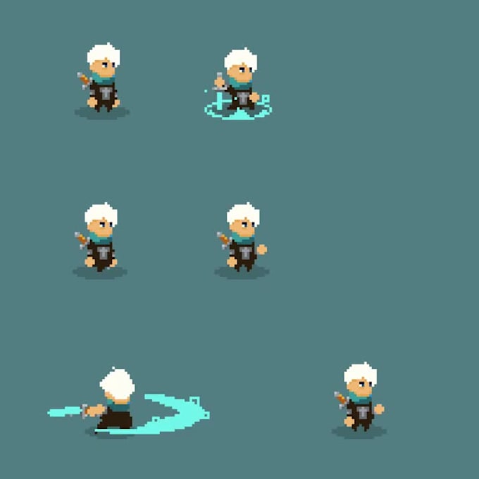 Create 2d pixel art animation spritesheet, tileset, pixel art character ...