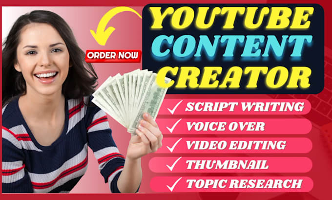 Be your youtube content creator and video editor by Ytcontent_209 | Fiverr