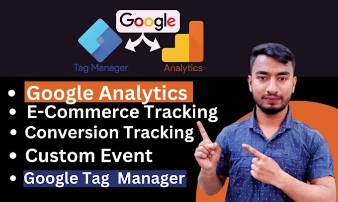 Setup google analytics4, ga4 ecommerce tracking via gtm by Anik_mia_vhai | Fiverr