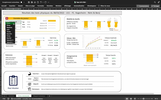 Create automated reports on excel for athletes by Remi_dietrich | Fiverr Create automated reports on excel for athletes by Remi_dietrich | Fiverr