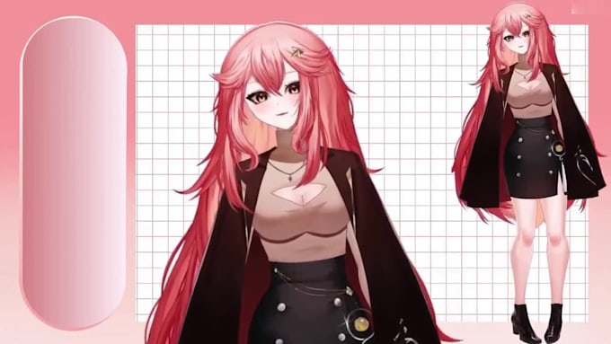 Draw and rig live 2d vtuber model live2d model anime vtuber live2d ...