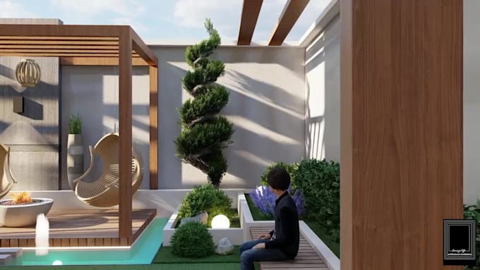 Design landscape, garden, front and backyard with realistic render by ...