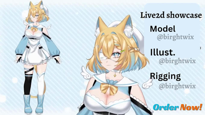 Draw 2d vtuber model, live2d rigging, vtuber model, for vtube studio by Birghtwix | Fiverr