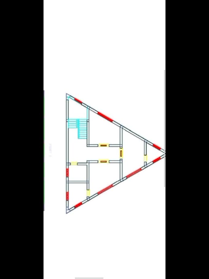 Create a 2d and 3d triangular house plan by Abbasurrehman | Fiverr