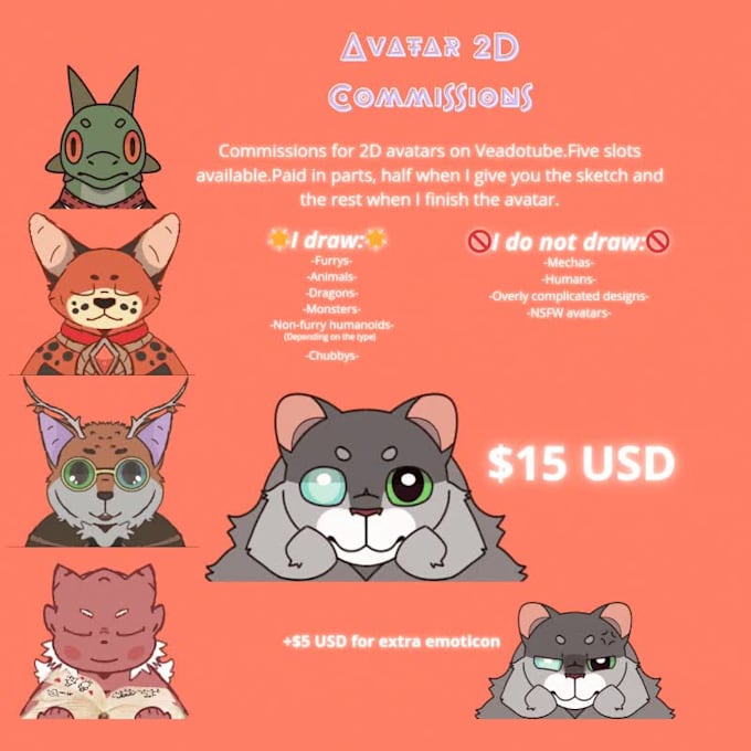 Veadotube 2d avatar commissions by Jadeart55 | Fiverr