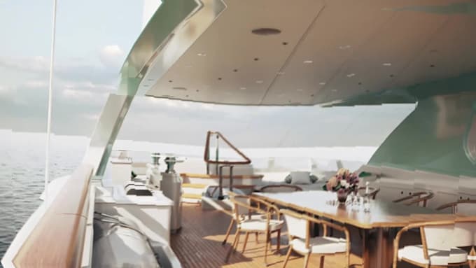 Render realistic 3d ship animation 3d boat model design 3d cgi yacht ...