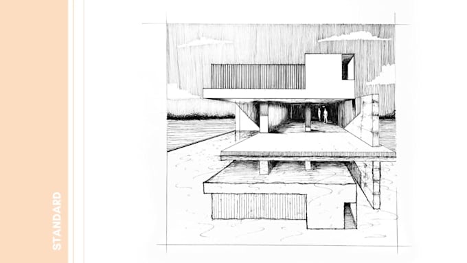 Hand draw ink architectural sketches by Joselyn_arq | Fiverr