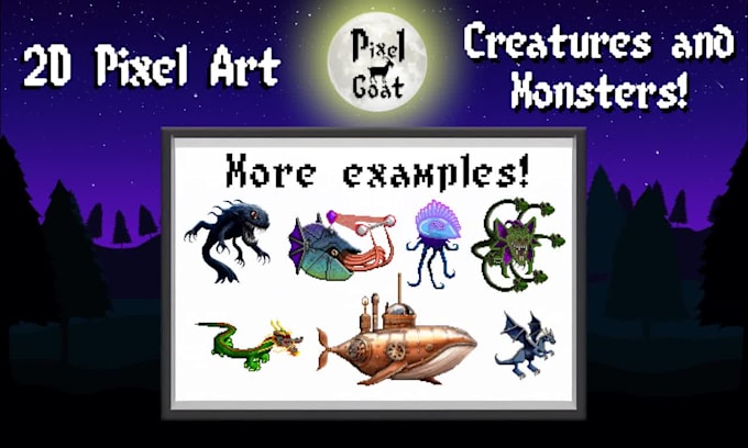 Create iconic 2d pixel art monsters for your video game by Pixel_goat ...