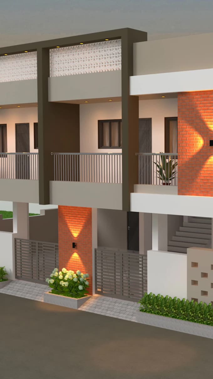 Stunning front elevation modelling and rendering for sketchup by Spaceplaner | Fiverr