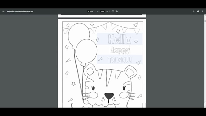 Give you 40 happy birthday coloring pages that you can edit the text by ...