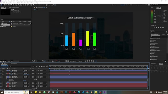 Make bar, chart, line, graph, infographs animation with after effects ...