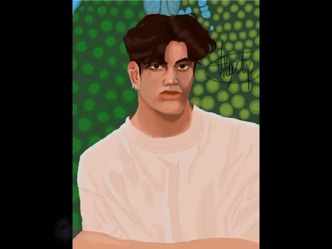 Illustrate your image into a painting portrait style by Angelpedraza716 ...