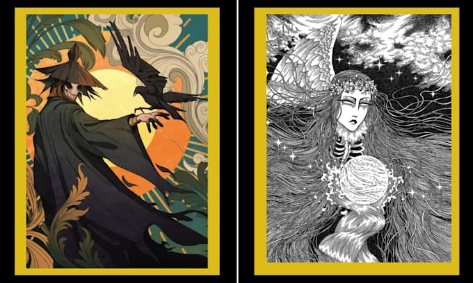 Design vintage tarot card oracle card game playing card zodiac board ...