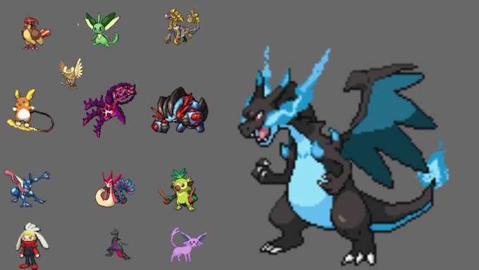 Create pixel art pokémon trainer sprite pokemon fakemon digimon sprite ...