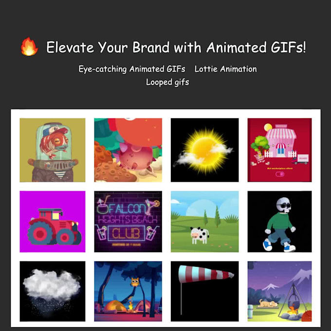 Create 2d gifs or lottie animation by Johnnyandrew308 | Fiverr