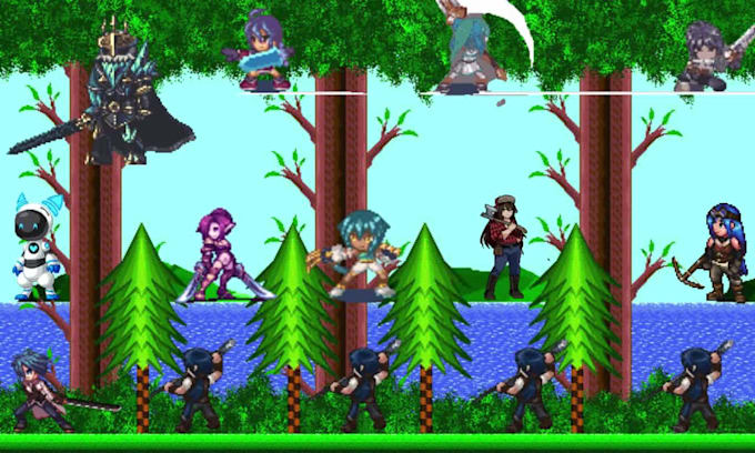 Create pixel art character illustration sprite sheet animation rpg ...