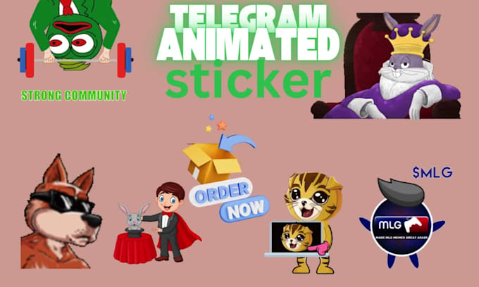 Do custom furry animated telegram sticker ,fursona ,gif furry telegram ...