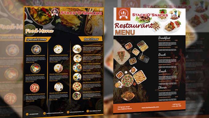 Create professional unique restaurant menus, modern food flyers, and ...