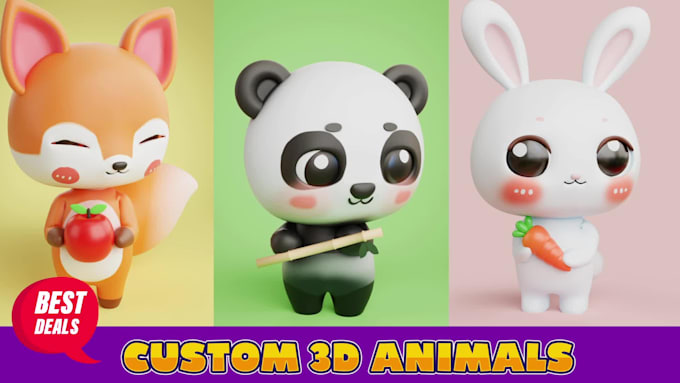 Do custom 3d animal model character for various uses by Khudozhnik | Fiverr