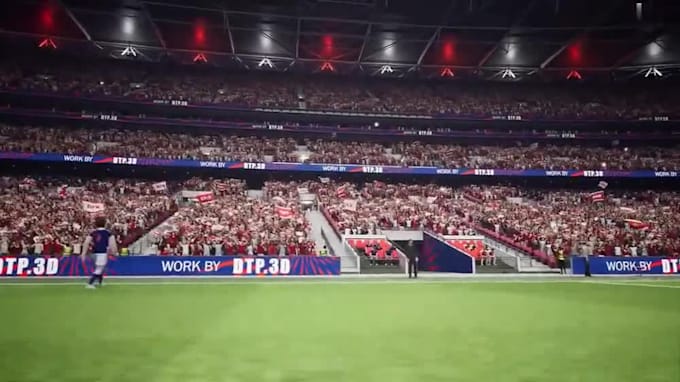 Make a football soccer animation 3d stadium animation 3d environment in ...