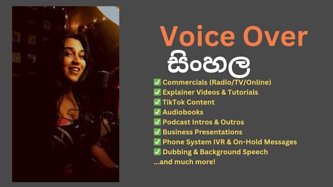 Record a professional sinhala voice over and write your script by ...