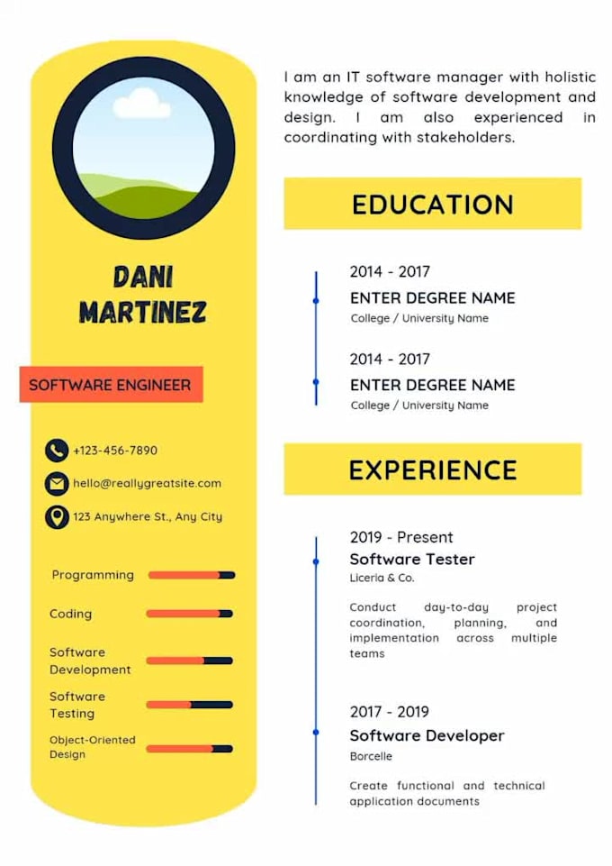 Make professional infographic resume design graphical cv by ...