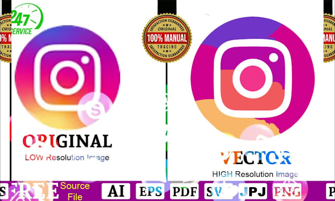 Convert raster logo,image in vector file high resolution ai,png,eps by ...