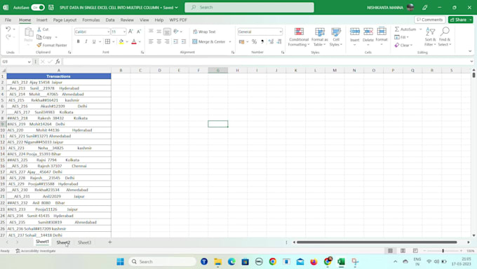 Split Data In Single Excel Cell Into Multiple Column By Nishikantam Fiverr 