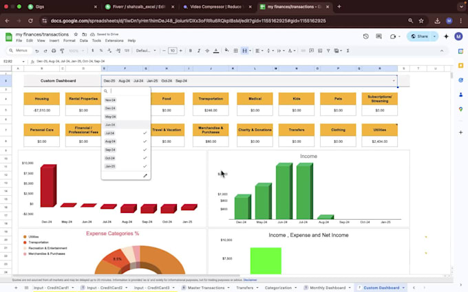 Create automated google sheets dashboards n custom solutions by Shahzaib_excel | Fiverr