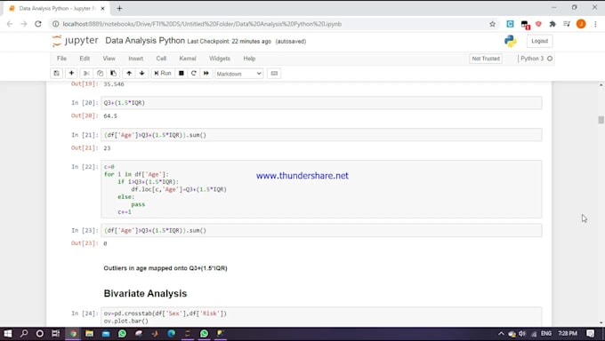 Perform data analysis using python and jupyter notebook by ...