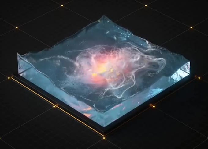 Do futuristic 3d water and fluid simulation, 3d fountain simulation ...