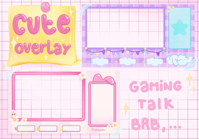 Make cute and girly overlay for twitch by Delowa | Fiverr