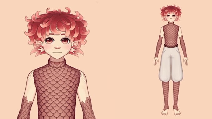 Design live2d vtuber model, 2d vtuber model, live2d rigging, vtuber ...