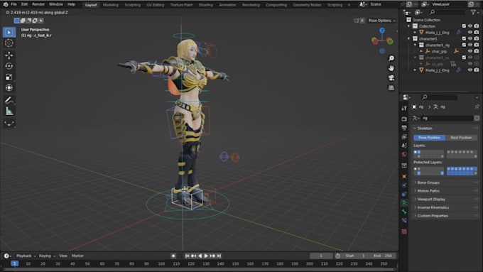 Do 3d character rigging in blender for animations by Zaheerabbas477 | Fiverr