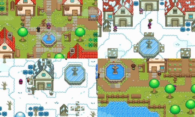 Do top dpwn rpg game environment pixel art background, pixel tileset ...