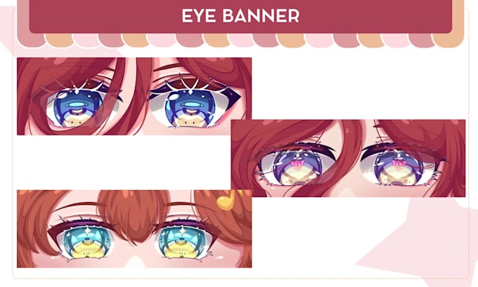 Draw beautiful anime eye banner social media stream for you by Kazumira ...