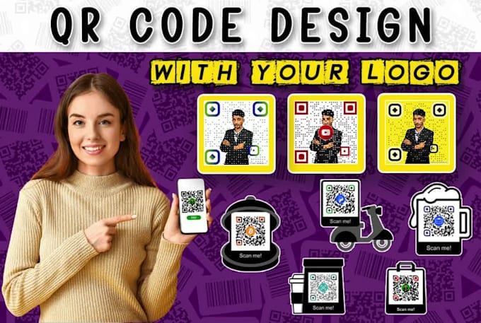 Create qr code with your logo by Master_of_edit1 | Fiverr