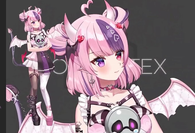 Draw and rig 2d vtuber anime model, live2d chibi avatar png character ...