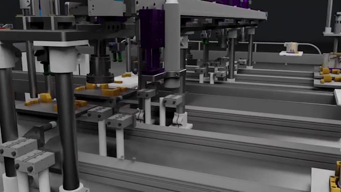 Create 3d factory industrial machinery and 3d functional animation by ...